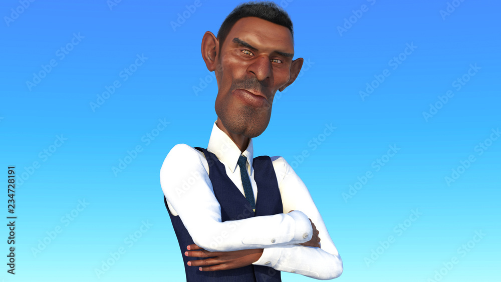 Ilustración De Personaje 3d Caricatura Hombre De Negocios Stock