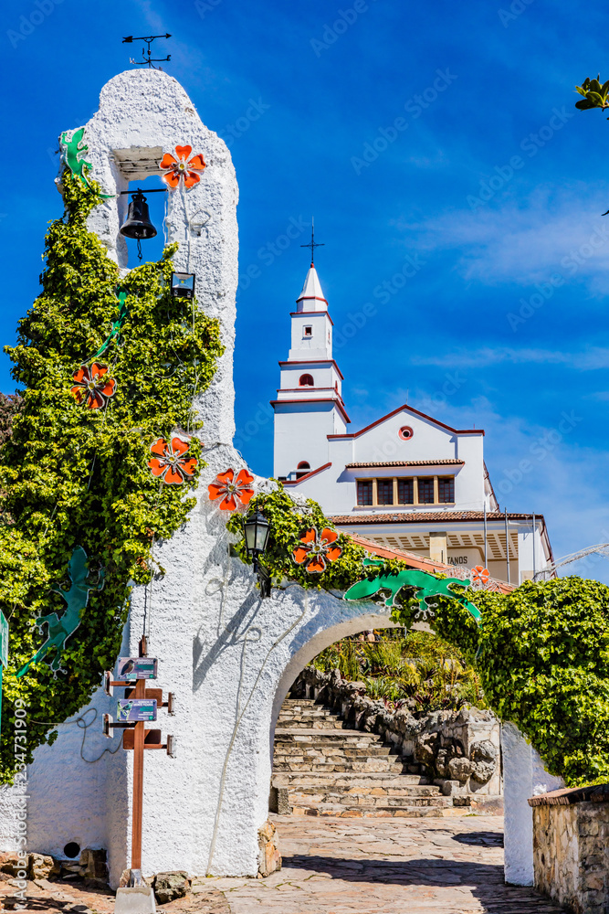 Basilica Santuario del Senhor de Monserrate in Bogota capital city of ...