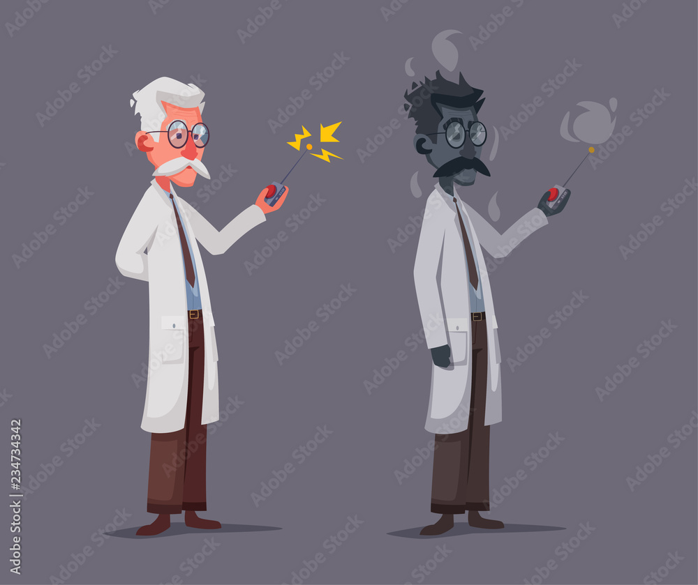 Crazy old scientist is conducting a scientific experiment. Remote ...