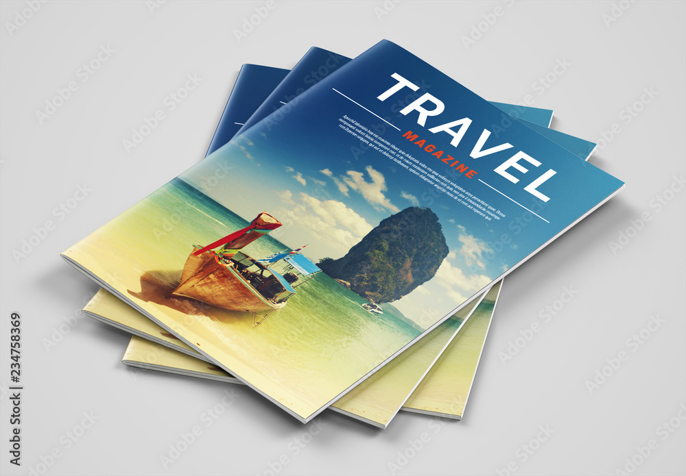 Travel Magazine Layout Stock Template | Adobe Stock