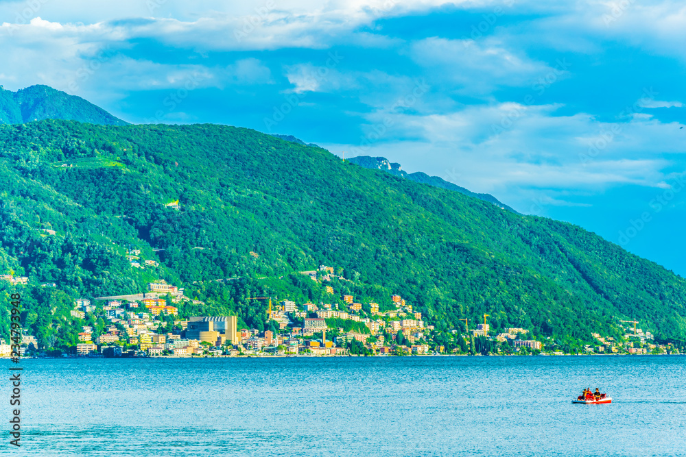 Campione d'Italia village in Italian exclave near Lugano Stock Photo ...