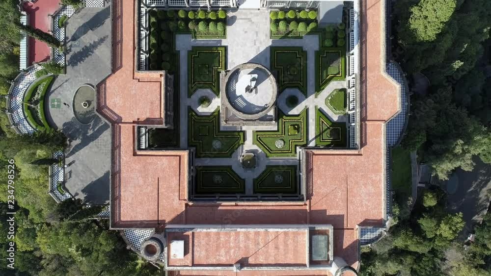 Aerial top view of the Chapultepec Castle in Mexico City Stock ビデオ ...
