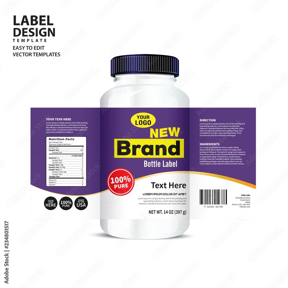 Bottle label, Package template design, Label design, mock up design ...