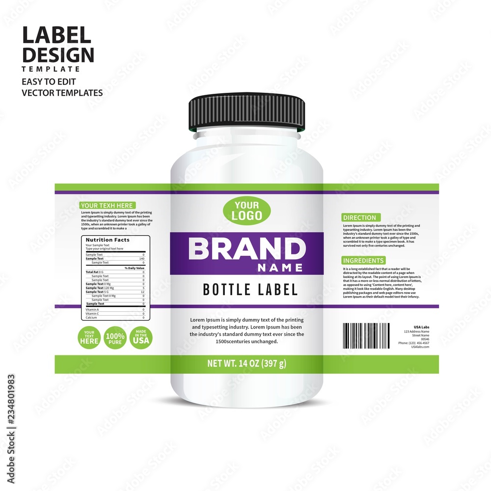 Bottle label, Package template design, Label design, mock up design ...