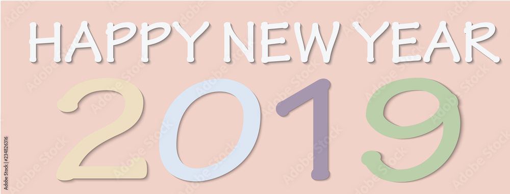 Happy new year 2019 greeting card or poster template flyer or ...