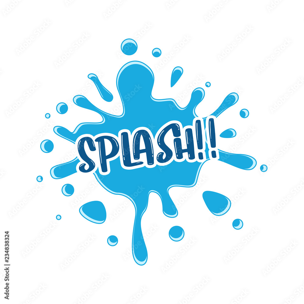 Vetor de Water Splash Liquid Blue Color Template Abstract splatter ...
