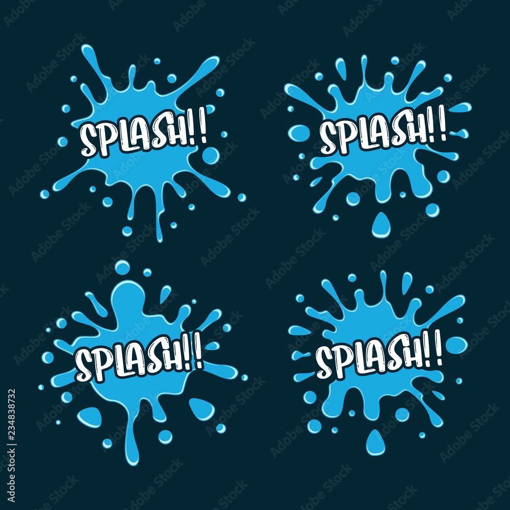 Set of Water Splash Abstract Template Symbol Splatter Vector Stock ...