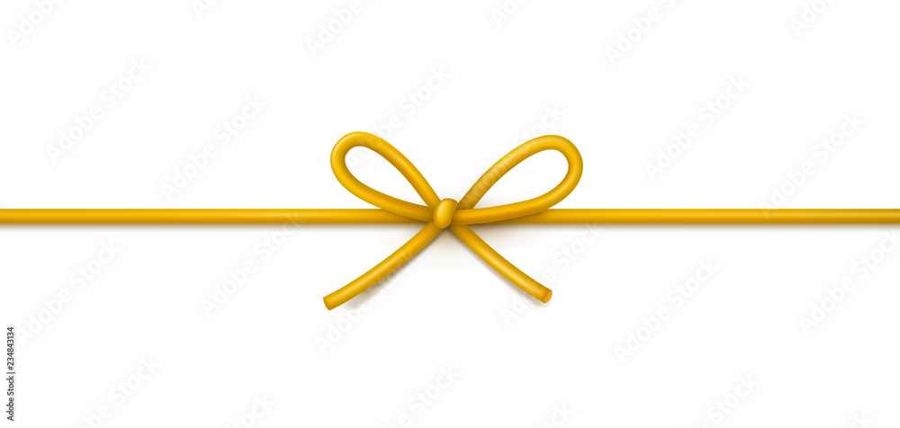 String bow isolated on transparent background. Vector Christmas gold ...