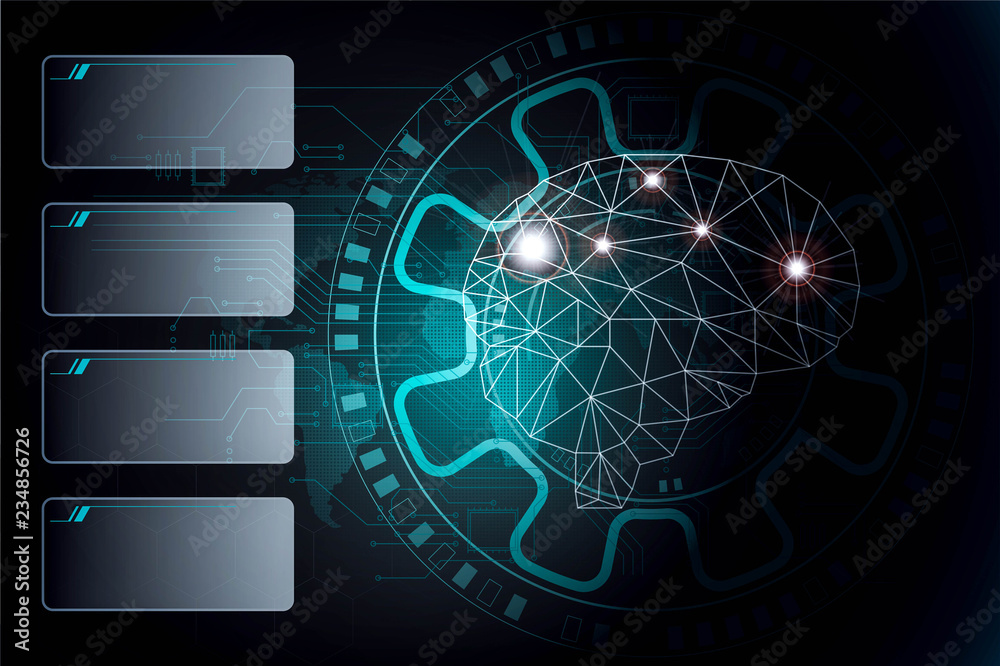 science Big data visualization. Futuristic Artificial intelligence ...