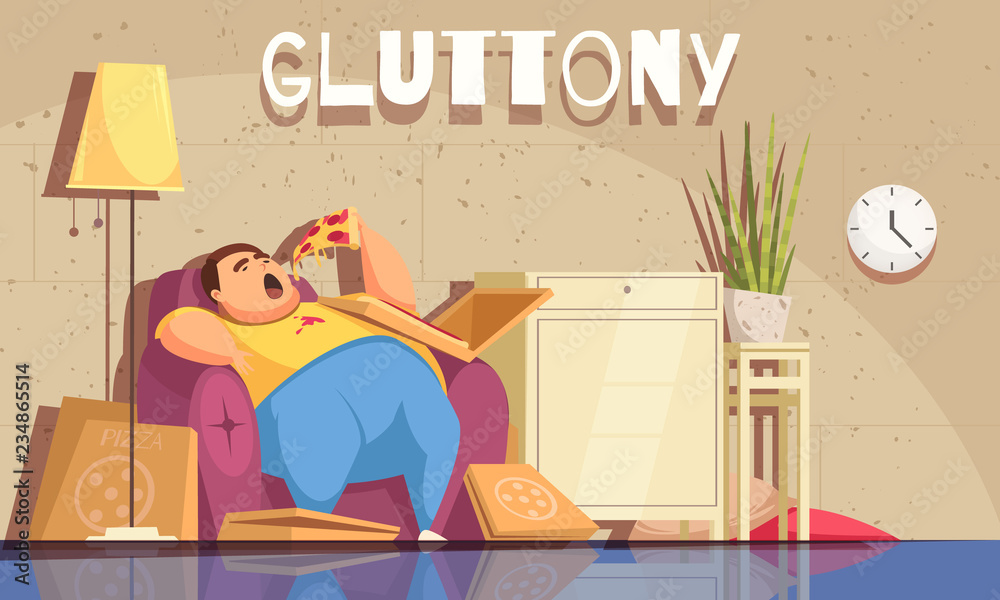 Gluttony Background Illustration Stock Vector | Adobe Stock