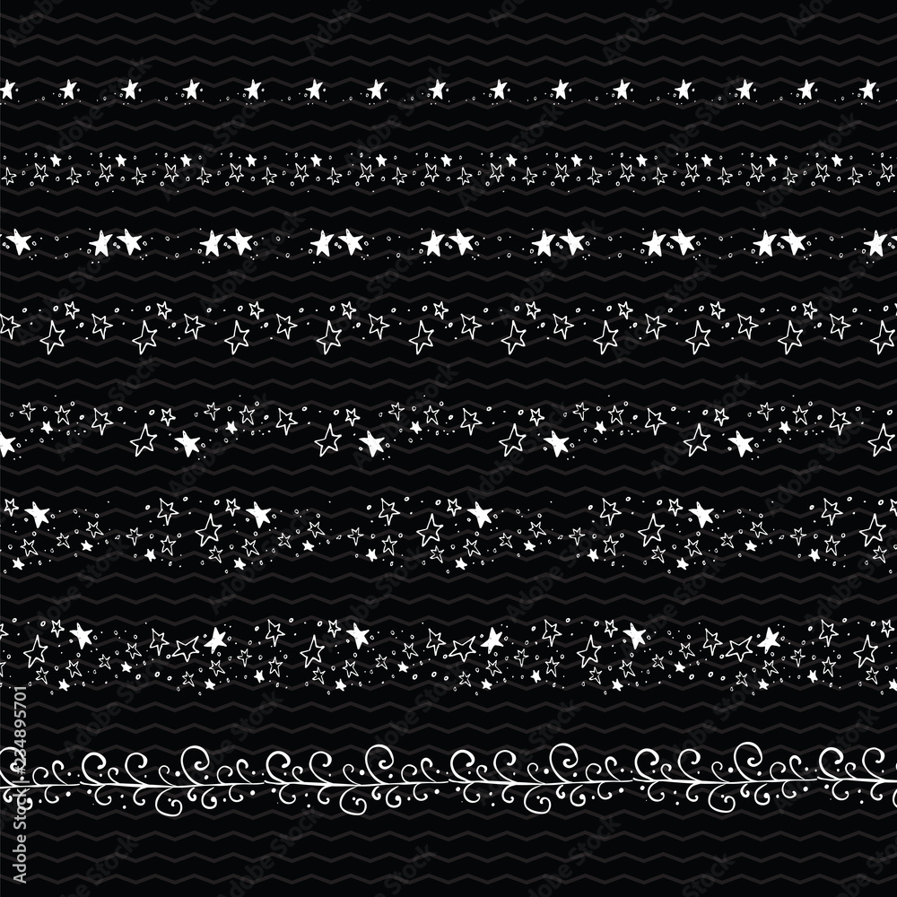 Hand drawn doodle borders frames Christmas Decor clip art Stock Vector ...