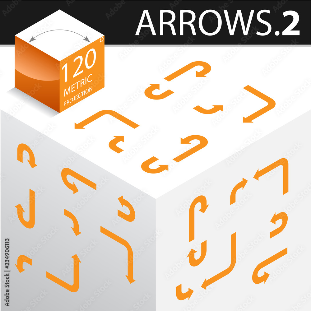 Isometric Arrows V2 - Infographic Layout Elements, Web Icons, UI Design ...