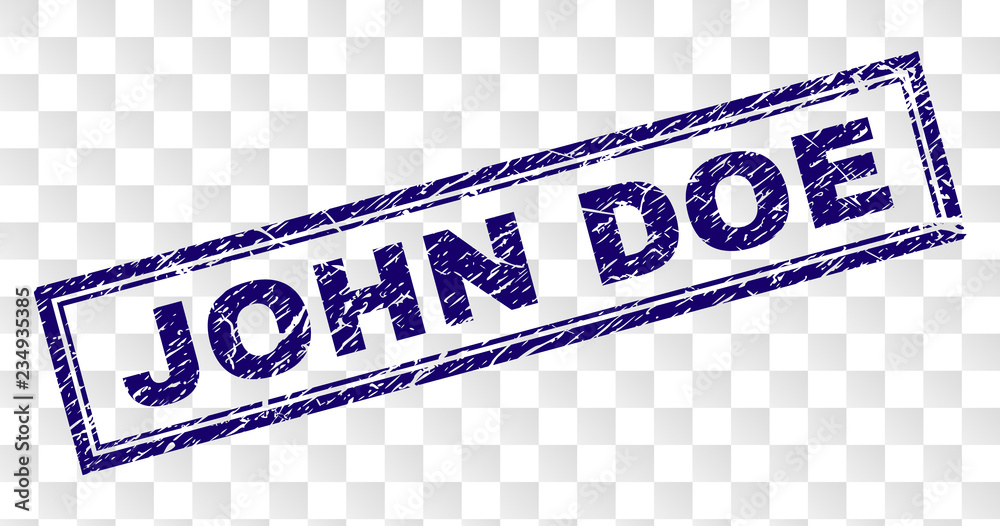 JOHN DOE stamp seal print with rubber print style and double framed ...