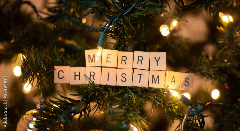 Merry Christmas Lights Banner