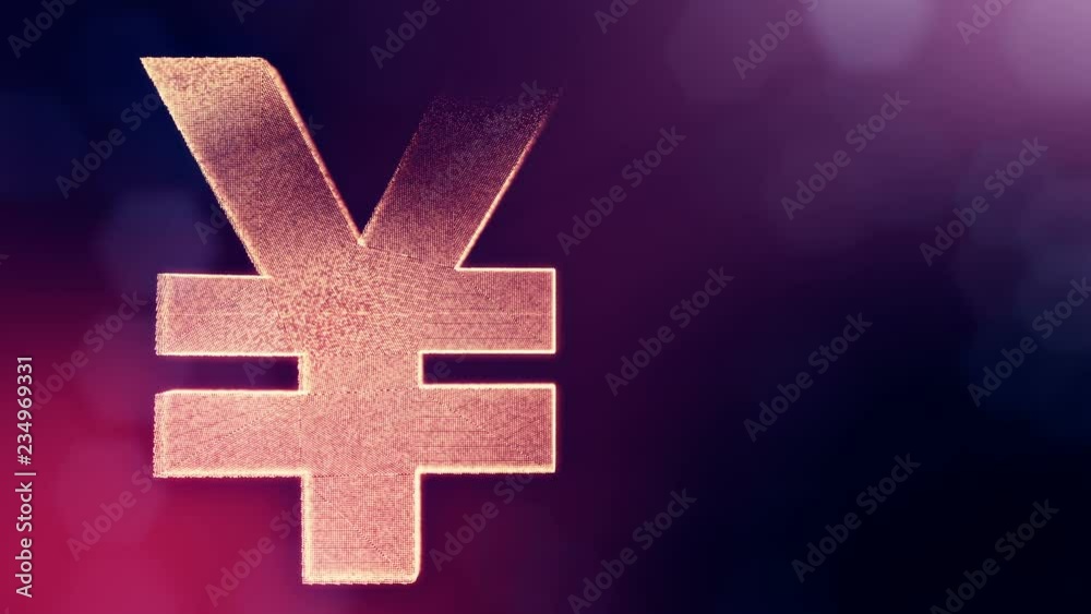 Animation icon or emblem of Japanese yen Logo. Background made of glow ...