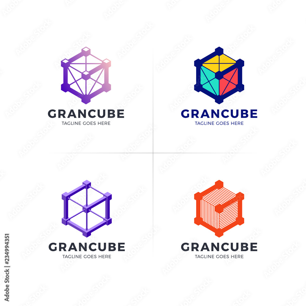 G company construction technology logo, service letter 3D template ...