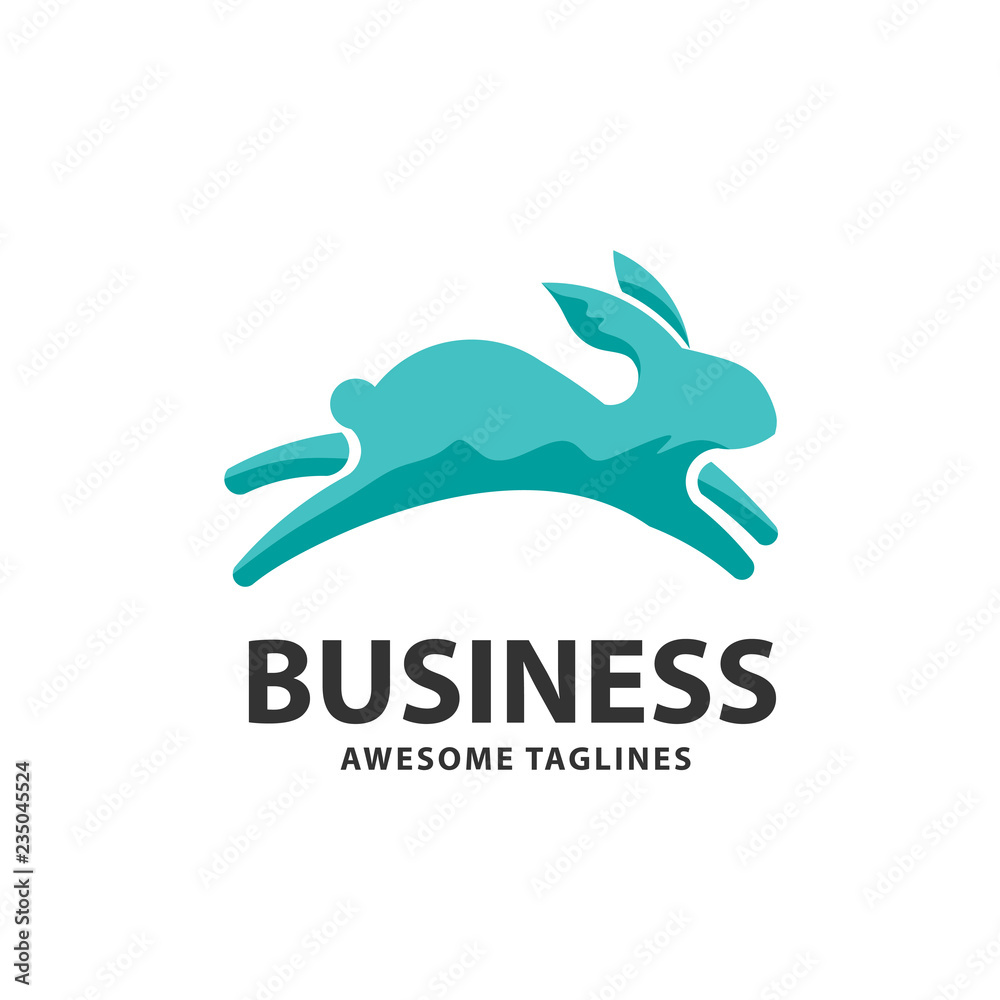 creative jumping rabbit or bunny logo vector concept element Stock ...
