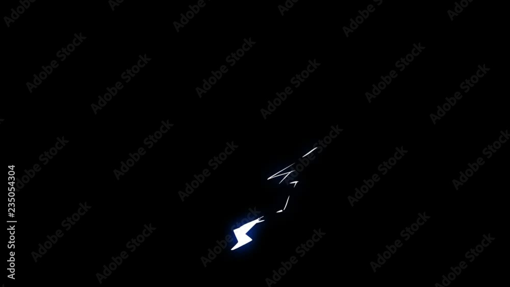 2D Cartoon Lightning Effect Looping Animation on Dark Background Stock ...
