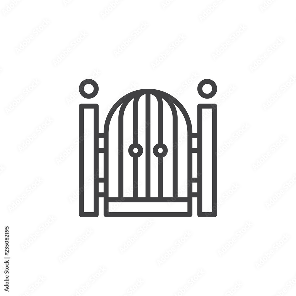 House entrance gate outline icon. linear style sign for mobile concept ...