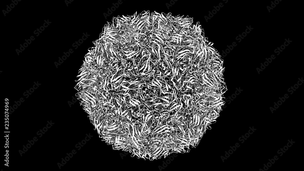 3D CG rendered image of scientifically accurate Hepatitis A Virus ...