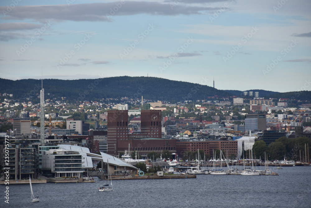 Oslo, Norwegen, Stadt, Skyline, Hafen, Leuchtturm, Hauptstadt, Rathaus ...