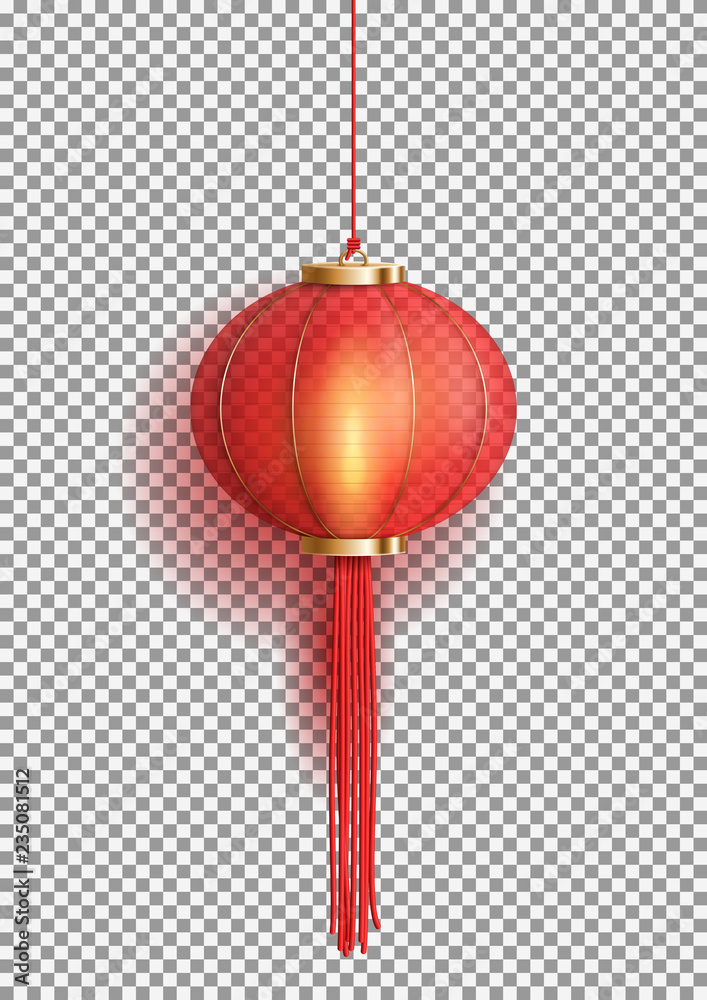 Festive Chinese red lantern template. 3d symbol of Chinese culture ...