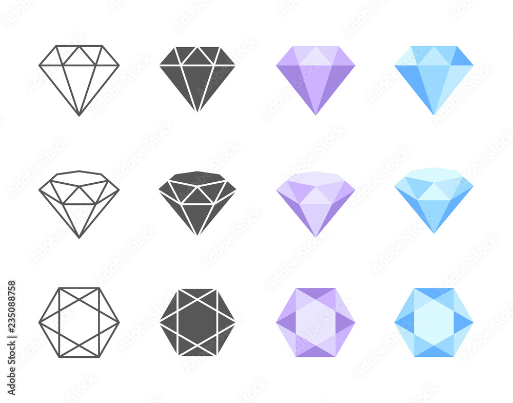 Vector Diamond Colorful Icons Stock Vector | Adobe Stock