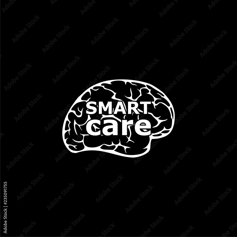 Smart care icon or logo, Anatomical design on dark background Stock ...