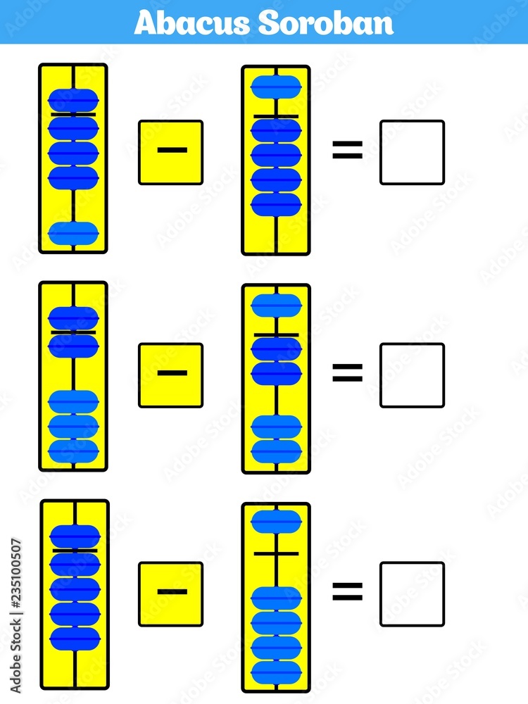 Abacus Soroban kids learn numbers with abacus, math worksheet for ...