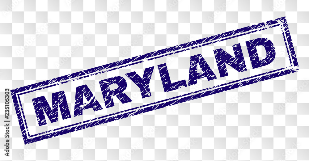 MARYLAND stamp seal watermark with rubber print style and double framed ...