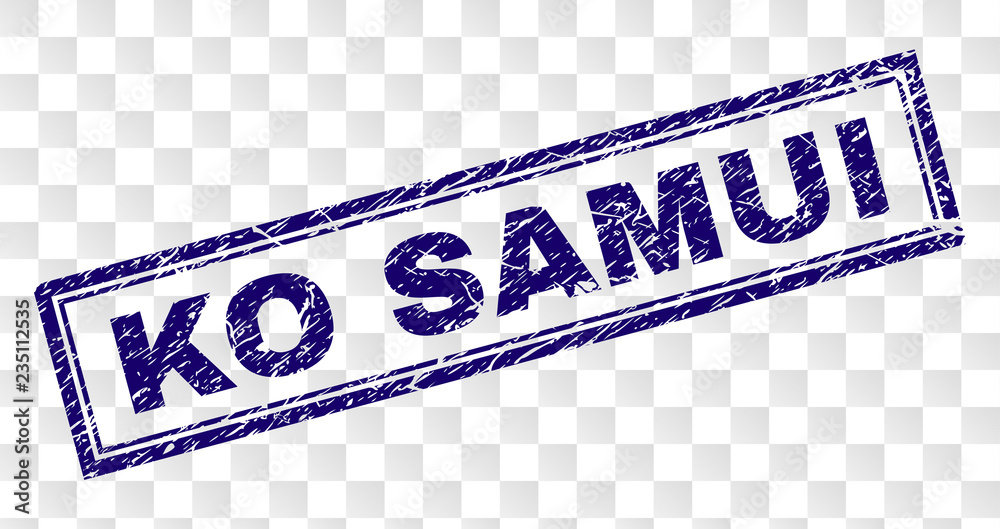 KO SAMUI stamp seal print with rubber print style and double framed ...