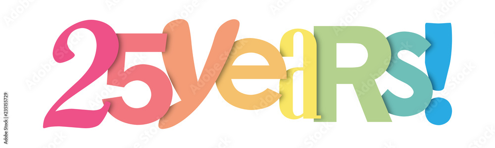 25 YEARS colorful overlapping letters icon Stock Vector | Adobe Stock