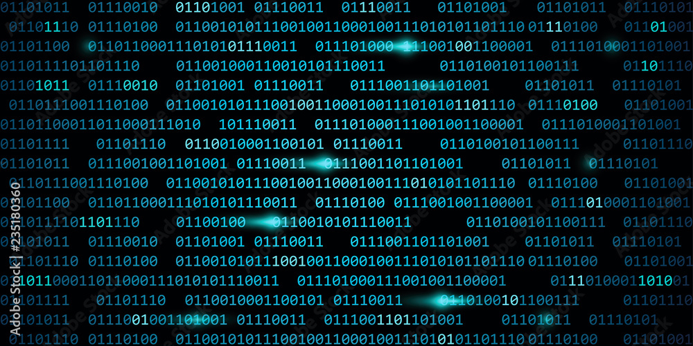 blue digital binary code web cyber technology background vector ...