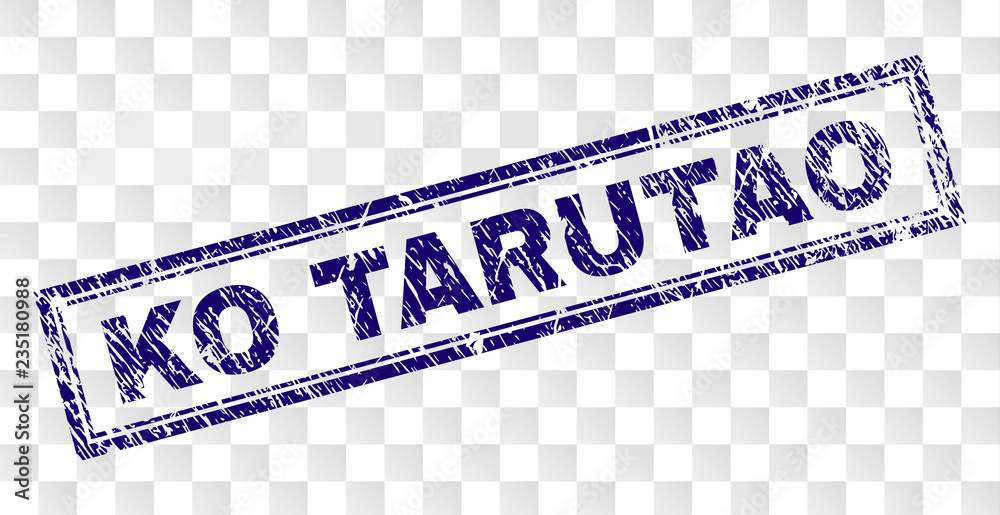 KO TARUTAO stamp seal print with grunge style and double framed ...