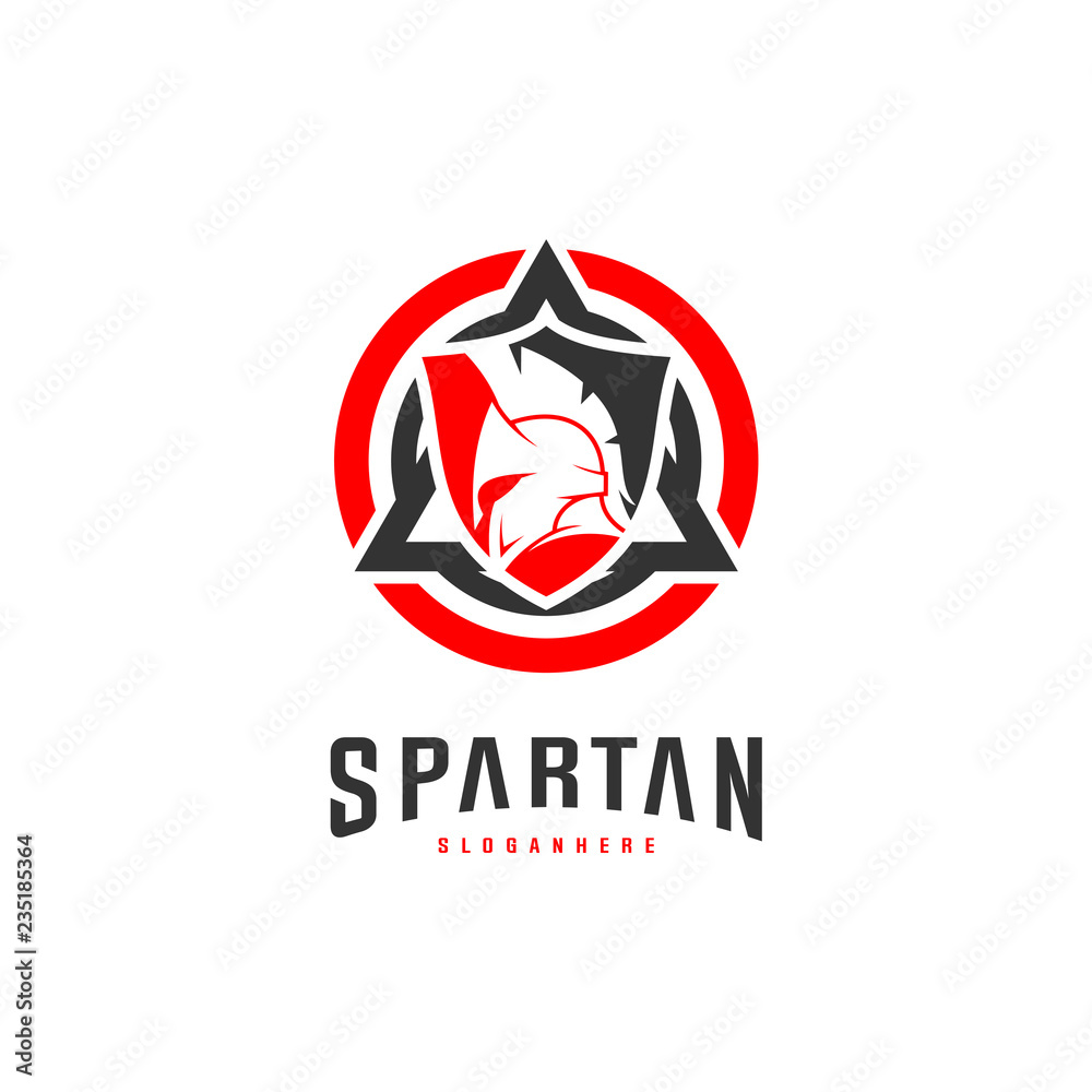 Spartan Logo design vector illustration . Spartan Helmet Logo template ...