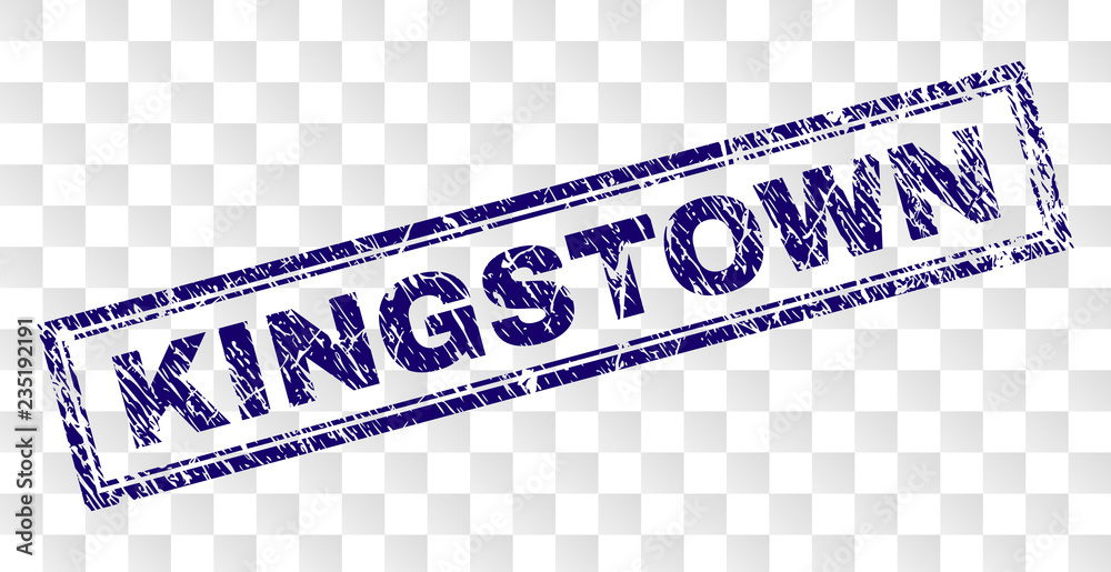 KINGSTOWN stamp seal print with rubber print style and double framed ...