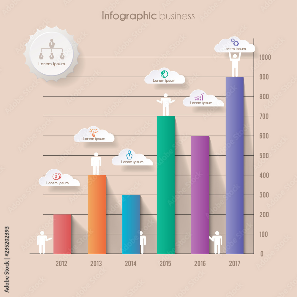 Vector infographics timeline vintage design template integrated on soft ...