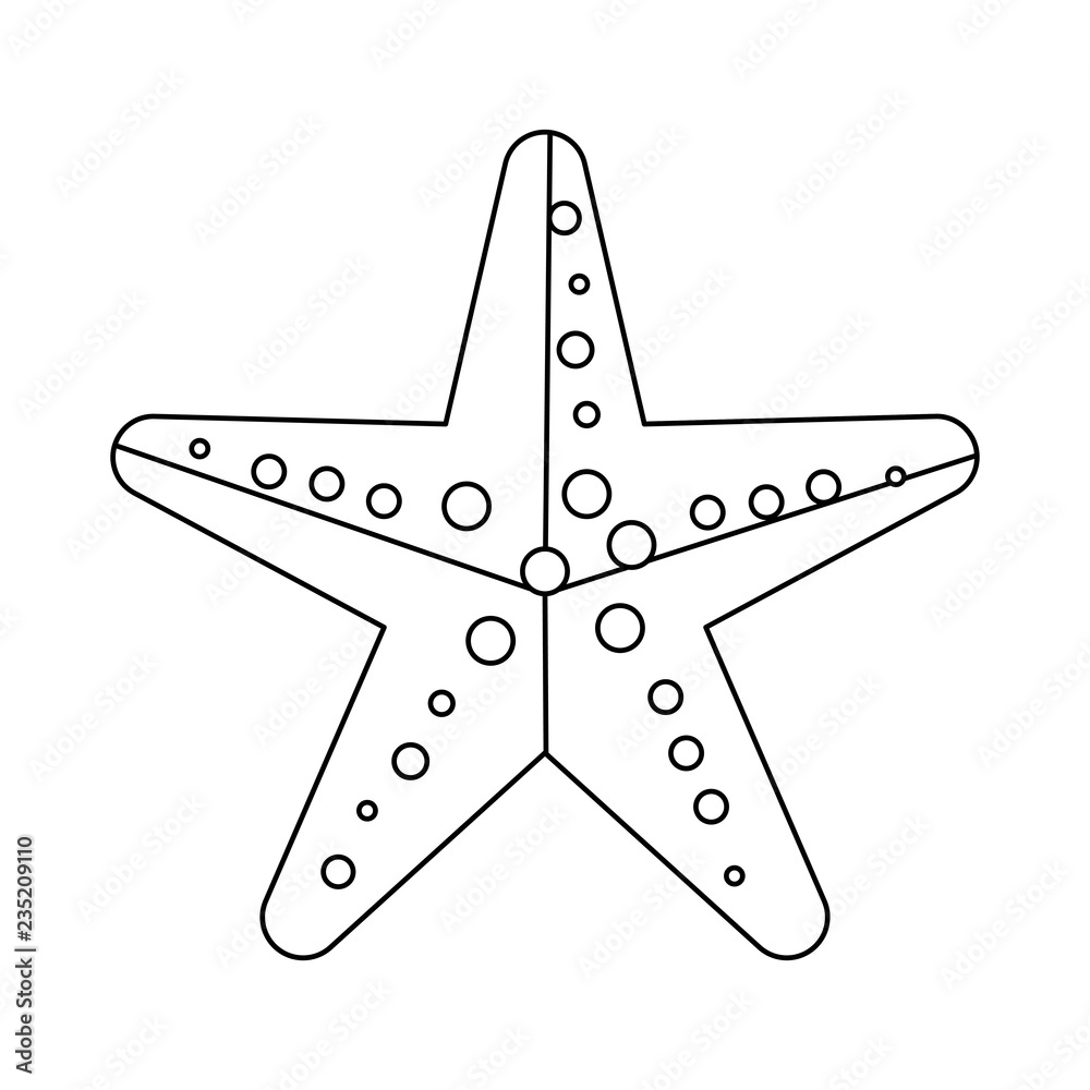 Starfish Cartoon Black And White