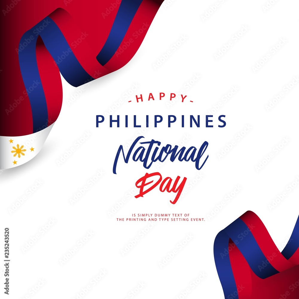 Happy Philippines National Day Vector Template Design Illustration ...