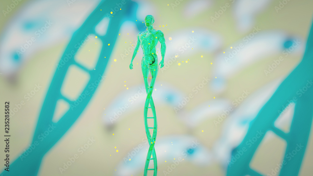 Man made from DNA concept CRISPR and gene editing concept, DNA ...