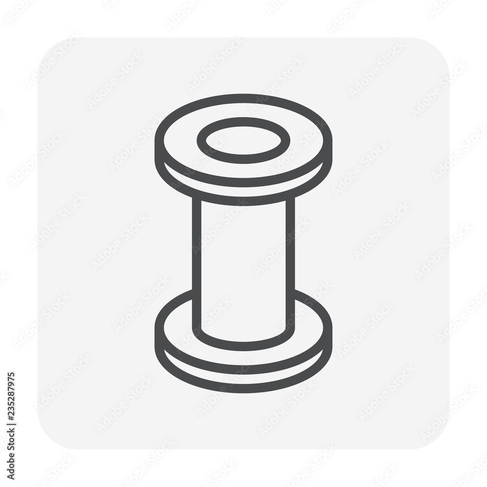 Pipe vector icon. Connection by flange fitting. Part for pipeline ...