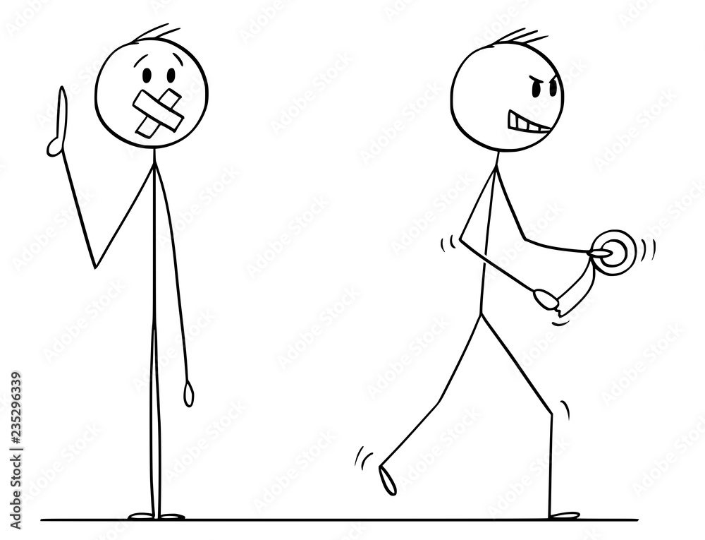 Cartoon stick drawing conceptual illustration of man or businessman who ...