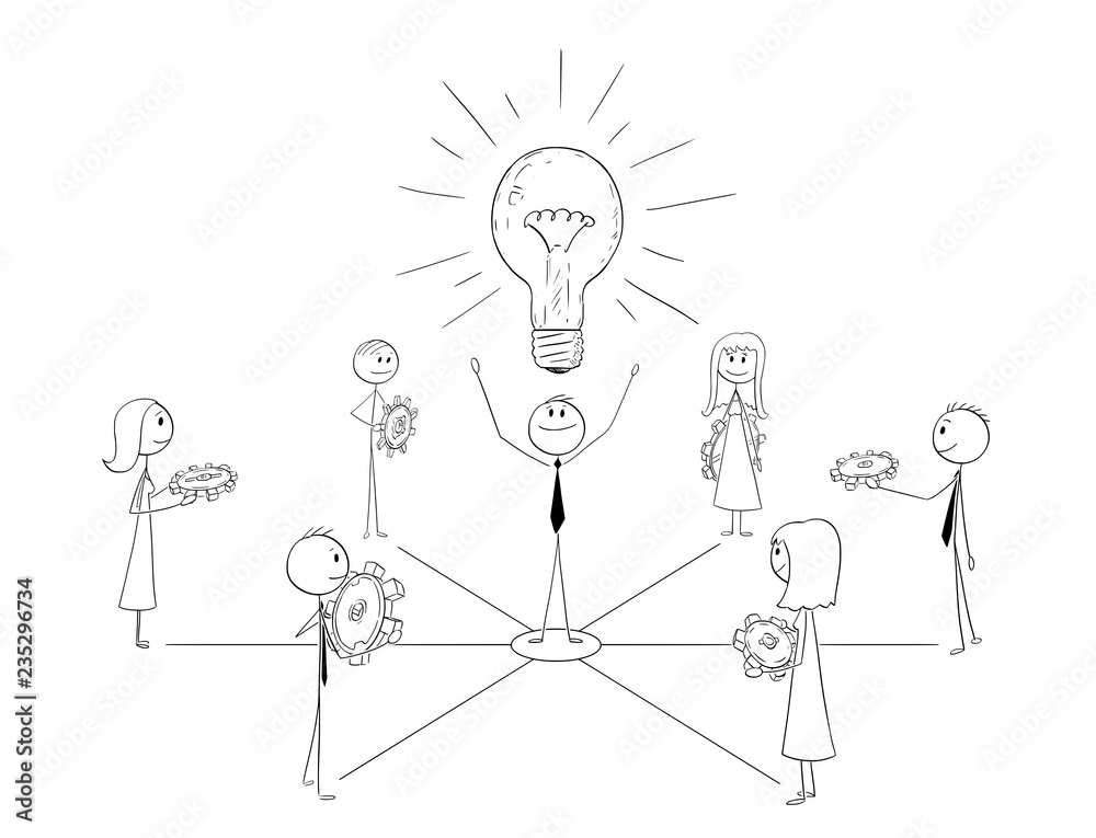 Vetor de Cartoon stick man drawing conceptual illustration of ...