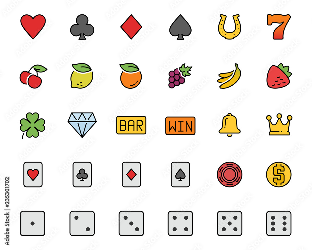 Slot Machine Symbols Icons