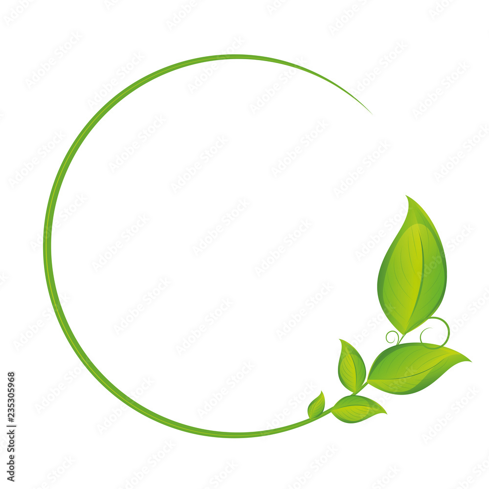 green circle tendril with leaves vector illustration EPS10 Stock Vector ...