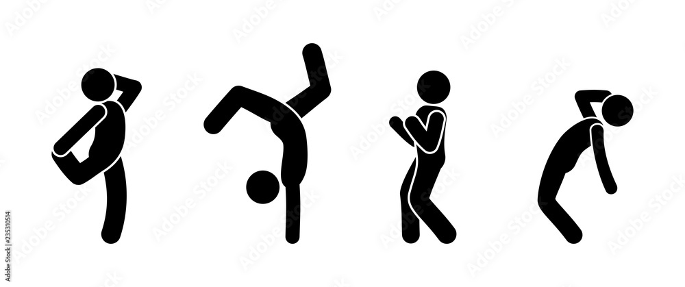 sports, pictograms set, stick figure man, icon people compete ...