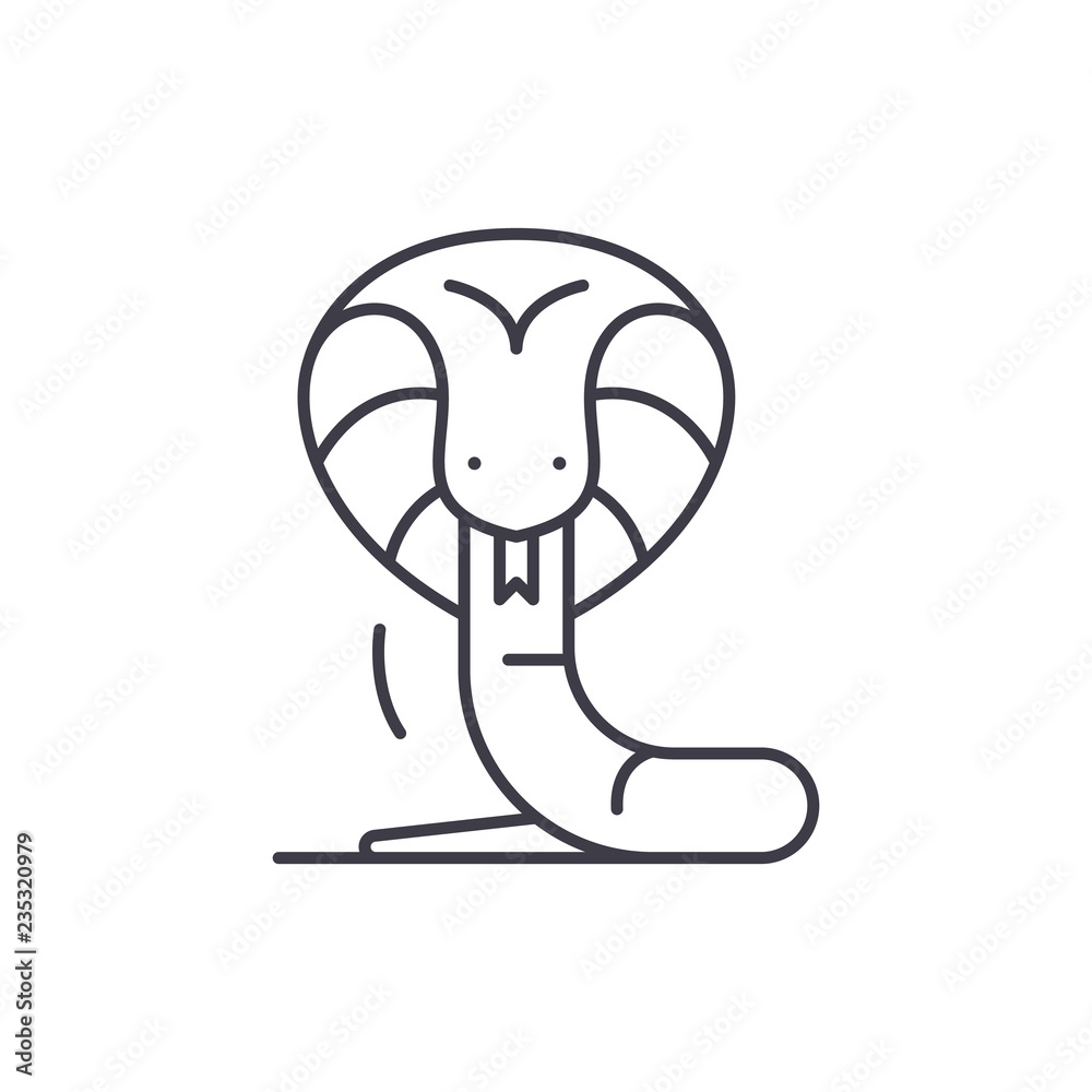 Boa line icon concept. Boa vector linear illustration, sign, symbol ...