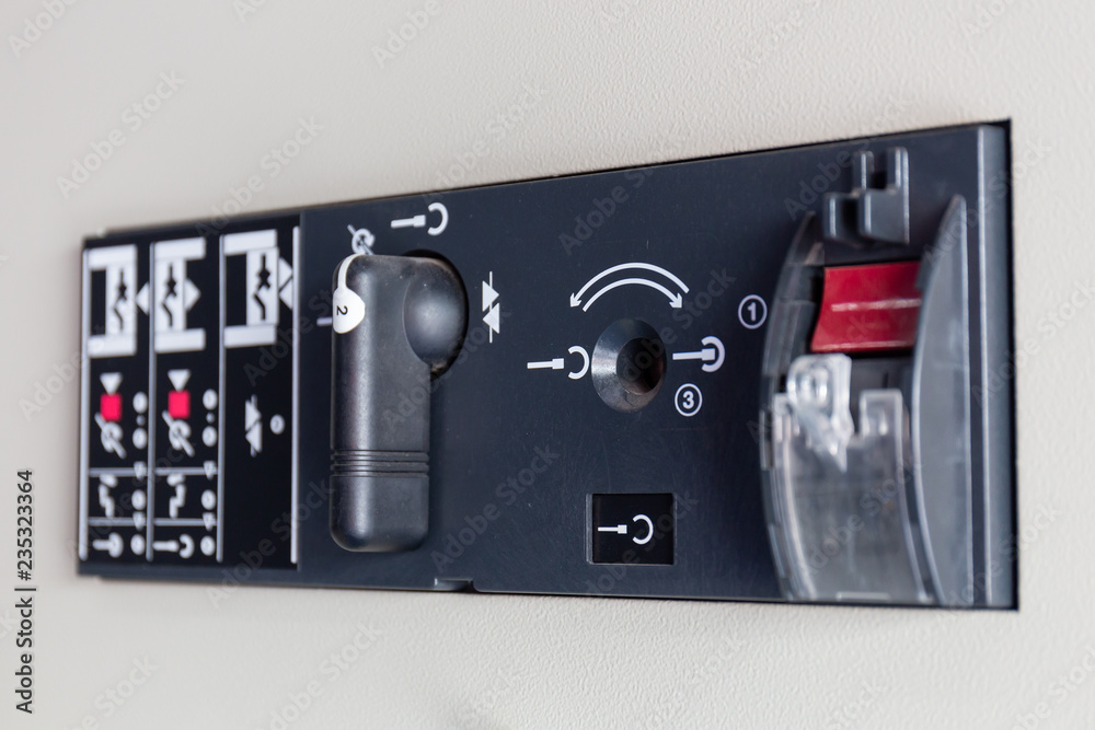 Earth switch and indicator for 22 kV medium voltage circuit. Stock ...