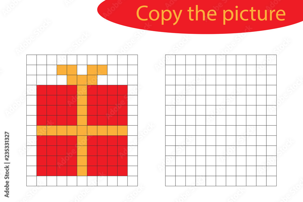 Copy the picture, pixel art, christmas gift cartoon, drawing skills ...