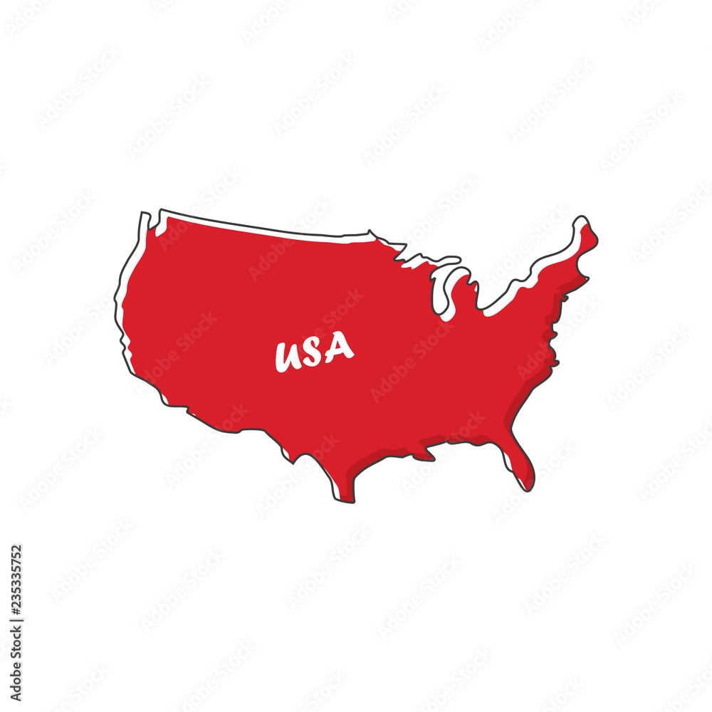 USA map icon in a flat design. Vector illustration Stock Vector | Adobe ...